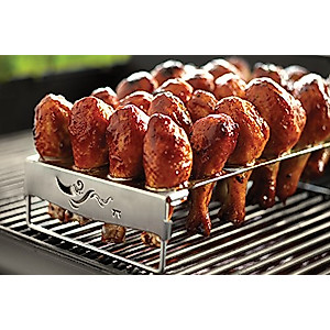 Outset QS83 Chicken Leg and Jalapeño Roaster with Collapsible Legs, Stainless Steel 7.75 x 11.5 x 3