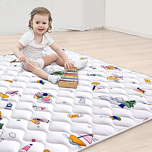 Vibe bear Baby Foam Play Mat, 50x50 Inches Baby Crawling Mat, Thicken One-Piece Baby Playmat, Non Slip Washable Baby Play Mat for Playing, Soft Floor Mat for Babies, Infants, Toddlers