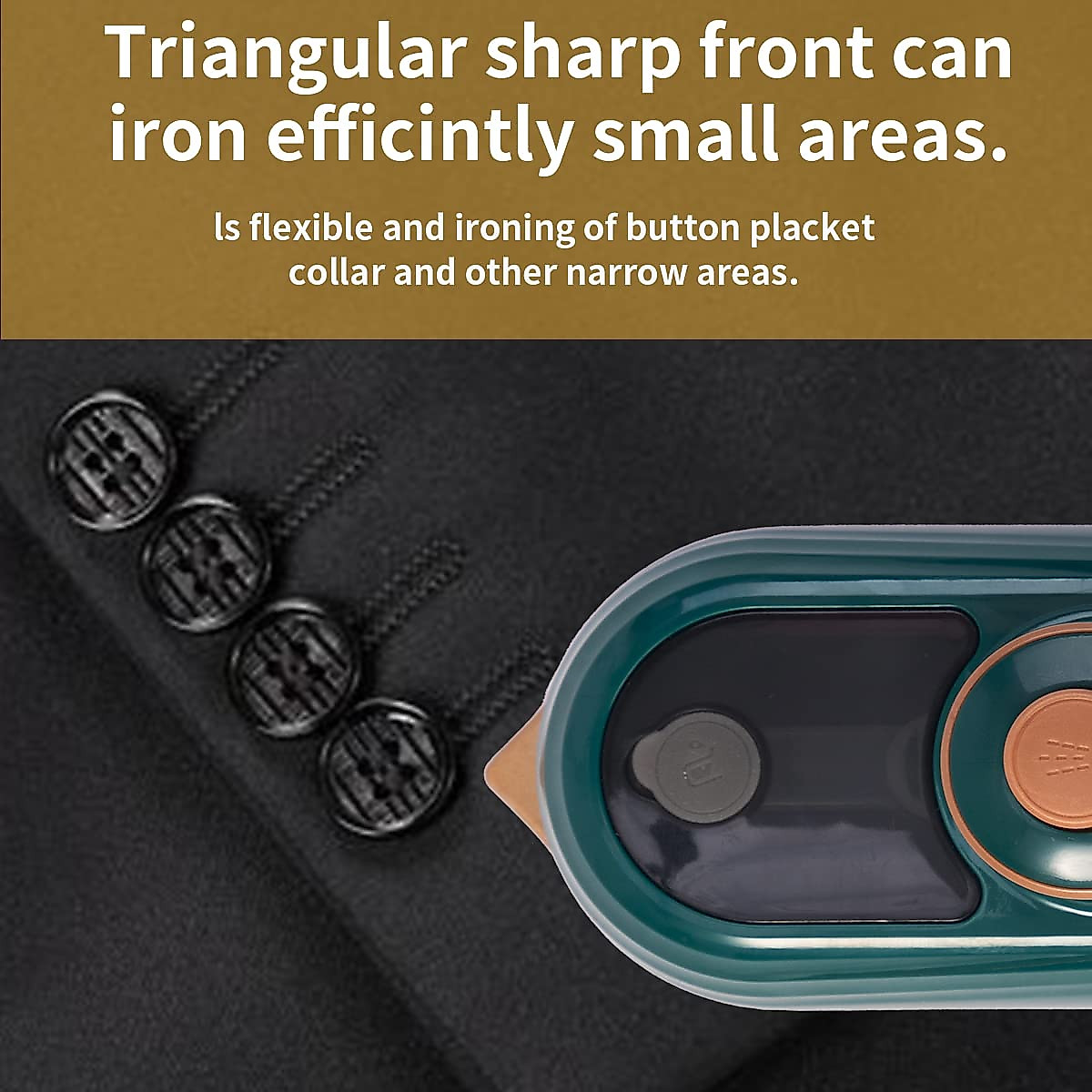 Mini Iron for Clothes, Portable Handheld Steam Iron - Handy Heat Press Small Iron - 360° Ironing Machine for Dry And Wet Ironing Support Dry And Wet Ironing for Home and Travel (Green)