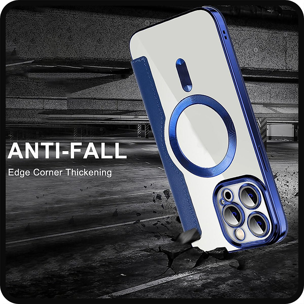 OSEVIO Transmitg Luxury Leather Flip Magnetic Phone Case with Card Holder, Transmitg Magnetic Leather Wallet Card Flip Transparent Case for iPhone 15 14 13 12 11 Pro Max (for iPhone 14 Pro,Brown)