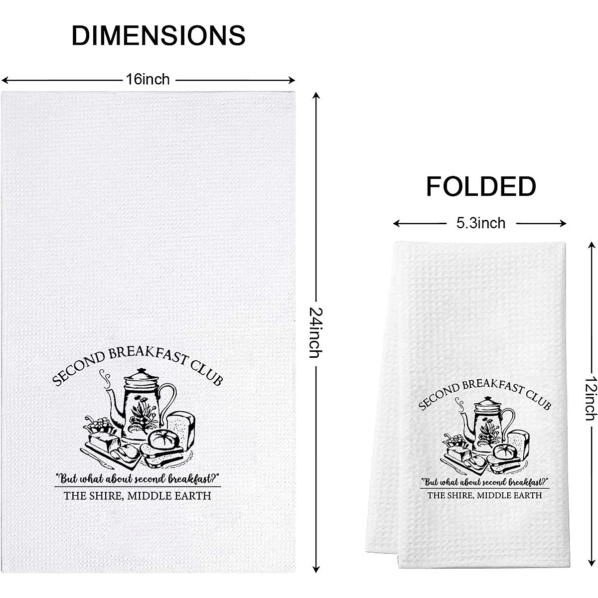 LOTR Movie Inspired Kitchen Decor But What About Second Breakfast Club Kitchen Towel Dish Towel Tea Towel (Second Breakfast Towel)