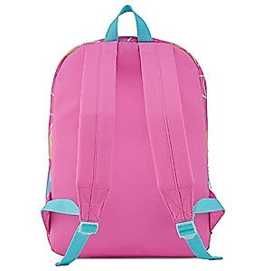 Cudlie 5-Pc Girls Backpack Set w/Lunch Bag, Pencil Case, Carabiner Clip, Keychain - Lightweight Kids Back Pack for School/Travel - Kind Stars/Pink