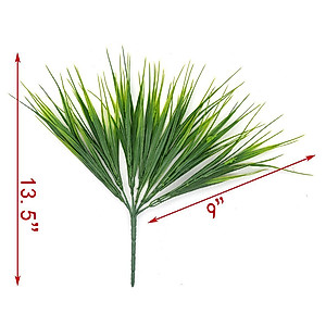 Bird Fiy Artificial Greenery Plastic Wheat Grass Fake Leaves Shrubs Greenery Bushes Indoor Outside Home Garden Office Verandah Wedding Decor / 4Pcs