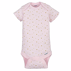 Gerber Baby Girls 5-Pack Short Sleeve Variety Onesies Bodysuits Princess Crown 3-6 Months