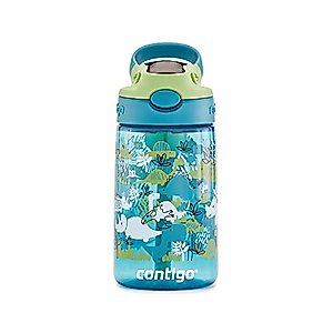 Contigo Kids Water Bottle, 14 oz with Autospout Technology – Spill Proof, Easy-Clean Lid Design – Ages 3 Plus, Top Rack Dishwasher Safe – Dinos