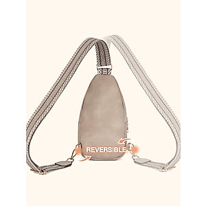 Telena Sling Bag for Women Crossbody Fanny Packs for Women Leather Sling Chest Bag with Adjustable Strap Cloud Grey