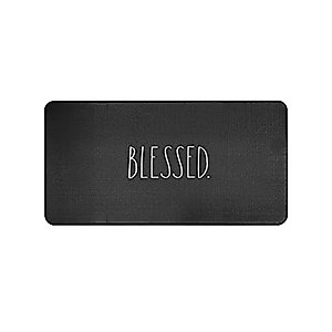 Rae Dunn Anti Fatigue Mat for Standing ‘Blessed’ - 20 Inch x 30 Inch - Cushion Foam Rubber Kitchen Mat for Floor - Non Skid Non Slip Pad for Back Pain, Knee Support, Foot Comfort