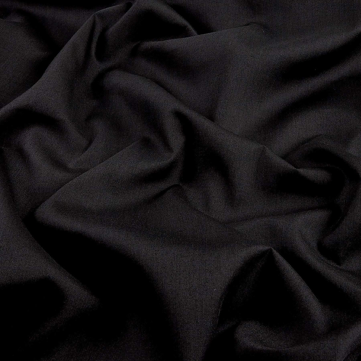 60" Poly Cotton Broadcloth Black, Fabric by the Yard