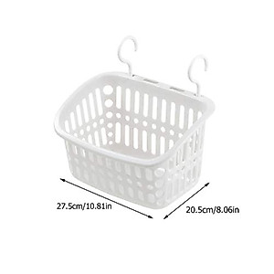 Hemoton 2pcs Hanging Plastic Storage Basket Over The Cabinet Sink Organization Sundry Holder Container Box for Kitchen Bathroom Cabinet