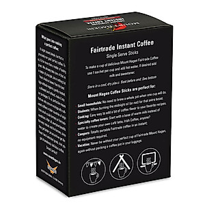 Mount Hagen 25 Count Single Serve Instant Coffee Packets | Organic Medium Roast Arabica Beans | Eco-friendly, Fair-Trade [25 sticks/1.76oz/50g]