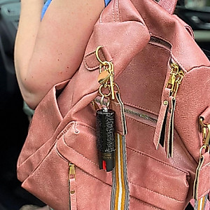 BLINGSTING Essentials Maximum Strength Pepper Spray Keychain for Women, 12-Foot Spray Range, UV Marking Dye - Glitter Sparkles