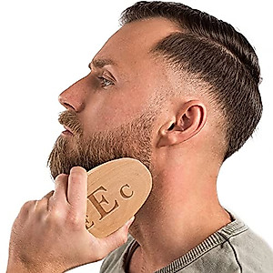Personalized Beard Brush for Men, Engraved Pure Boar Bristles Pocket Beard Brush, Handle Made in Solid Wood with Firm Bristles to Tame and Soften Your Beard Hair for Healthier and Softer Beard