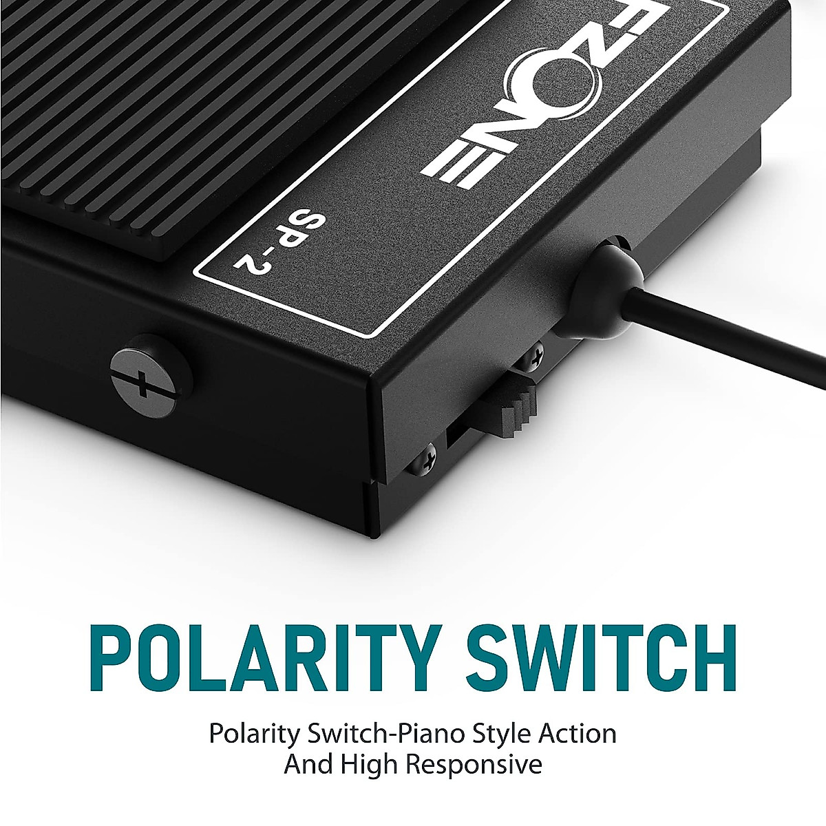 FZONE Compact Sustain Pedal for Keyboards Digital Pianos Synthesizers,Tone Modules,Drum Machines All Metal Heavy Design,Non-Slip,with Polarity Switch