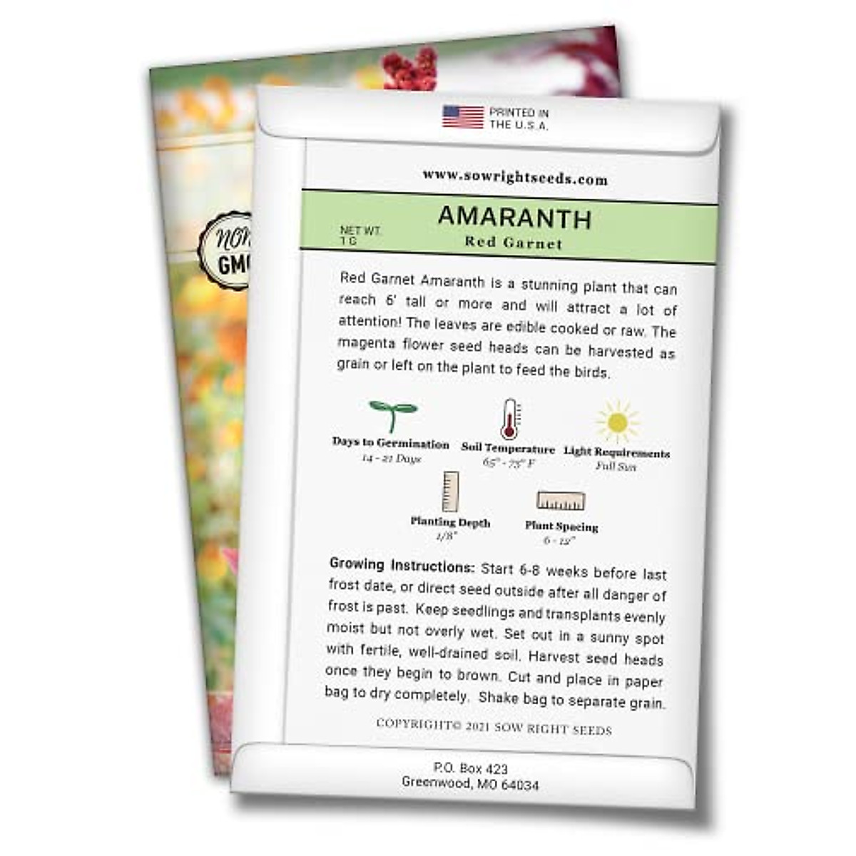 Sow Right Seeds - Red Garnet Amaranth Seeds for Planting - Non-GMO Heirloom Packet with Instructions to Plant & Grow an Outdoor Home Vegetable Garden - Colorful, Pretty & Unique - Makes a Great Gift