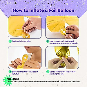 Generic 21st Birthday Balloon Banner, Black Color Scheme, Includes 1 Golden Ribbon and 2-3 Plastic Straws