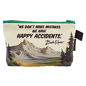 Bob Ross Bag - 9" Canvas Zipper Pouch for Pencils, Tools, Cosmetics, Toiletries and More