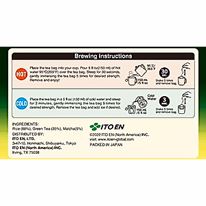 ITO EN Oi Ocha Premium Japanese Matcha Genmaicha Green Tea - Tea Bags, 50 Count (Pack of 1)