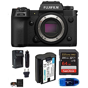 Fujifilm X-H2 Mirrorless Camera Bundle, Includes: SanDisk 64GB SDXC Extreme PRO Memory Card, Spare Power2000 Battery and More (6 Items)