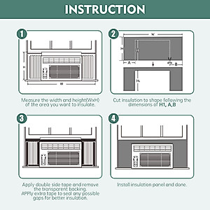 SZKXMJ Window Air Conditioner,Side Insulated Foam Panel, Summer/Winter Heat and Draft Insulating,One-Piece Full Surround Insulation Panels Window Seal (White)
