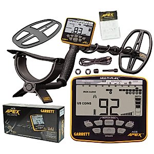 Garrett ACE Apex Metal Detector with 6x11" DD Multi-Flex Viper Search Coil, 20kHz