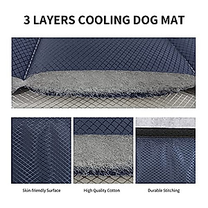 WELLYELO 51x36In XL Outdoor Dog Bed Mat Dog Crate Pad Portable Dog Crate Mats Washable Dog Beds for Extra Large Dogs Kennel Pads Sleeping Mattress (51x36, Blue)