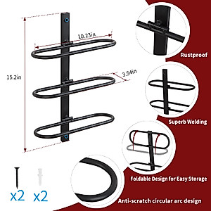 ODSNANIE Metal Wine Rack Wall Mounted, Wine Bottle Holder for 6 Bottles, 2 Packs Wall Wine Rack Shelf, Wine Storage, Black