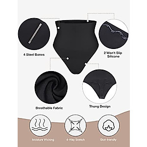 Lover-Beauty Shapewear for Women High Waist Double Tummy Control Panty Tummy Control Shapewear Invisible Waist Trainer Body Shaper Black XL/XXL
