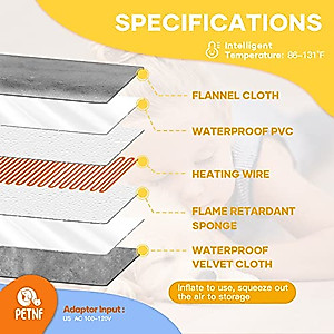 Outdoor Pet Heating Pads for Dogs, Safe Electric Cat Heating Pad with Timer, 6 Levels Adjustable Temperature Dog Cat Heated Bed Pad For Dog Cat House,Dog Heat Pad Outside with Removable Washable Cover