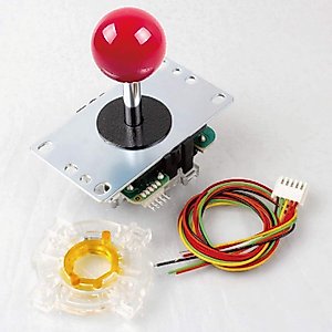 Sanwa GT-Y Octagonal Gate + SANWA JLF-TP-8YT Original Joystick Red - for Arcade Jamma Game 4 & 8 Way Adjustable, Compatible with Catz Mad SF4 Tournament Joystick (Red Ball Top) S@NWA