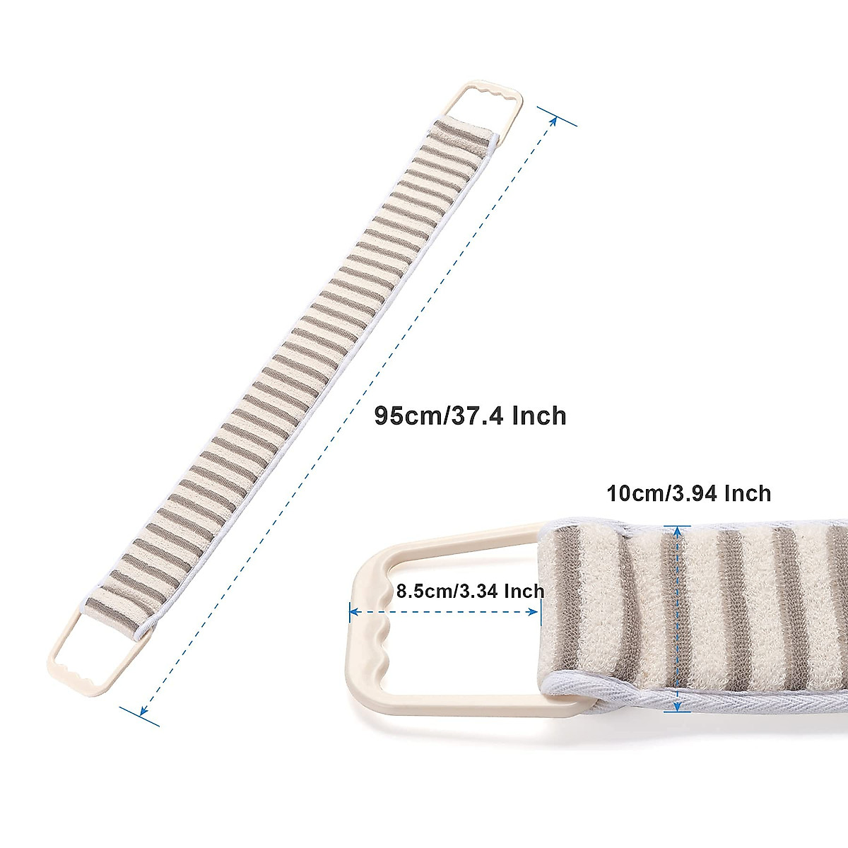 AmazerBath 2 Pack Exfoliating Back Scrubber, Bath Back Scrubber Exfoliator Loofah Back Washer for Shower, Men, Women, Bathroom(37.4 inch length 3.94 inch width)