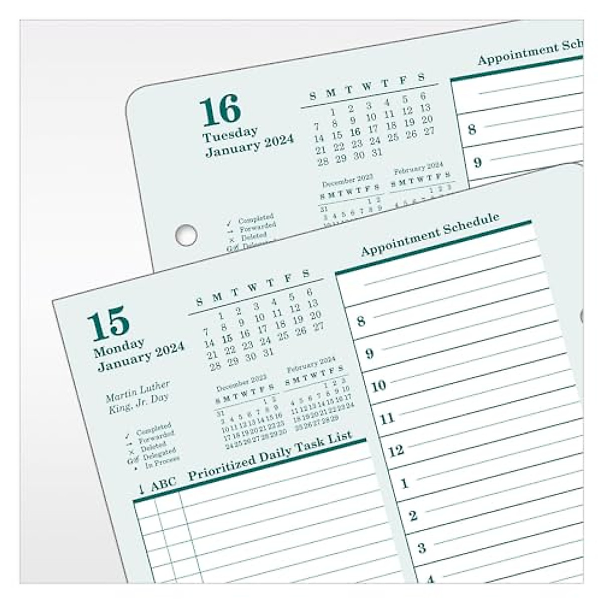 FranklinCovey - Original One Page Per Day Ring-Bound Planner (Classic, Jan 2024 - Dec 2024)