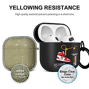 Gedicht for Airpods 3rd Generation Case Air Sports Shoes with Lanyard, Protective TPU Soft Cases Cover Rugged for Apple Airpod 3 Case with Keychain for Women Men，Black Red