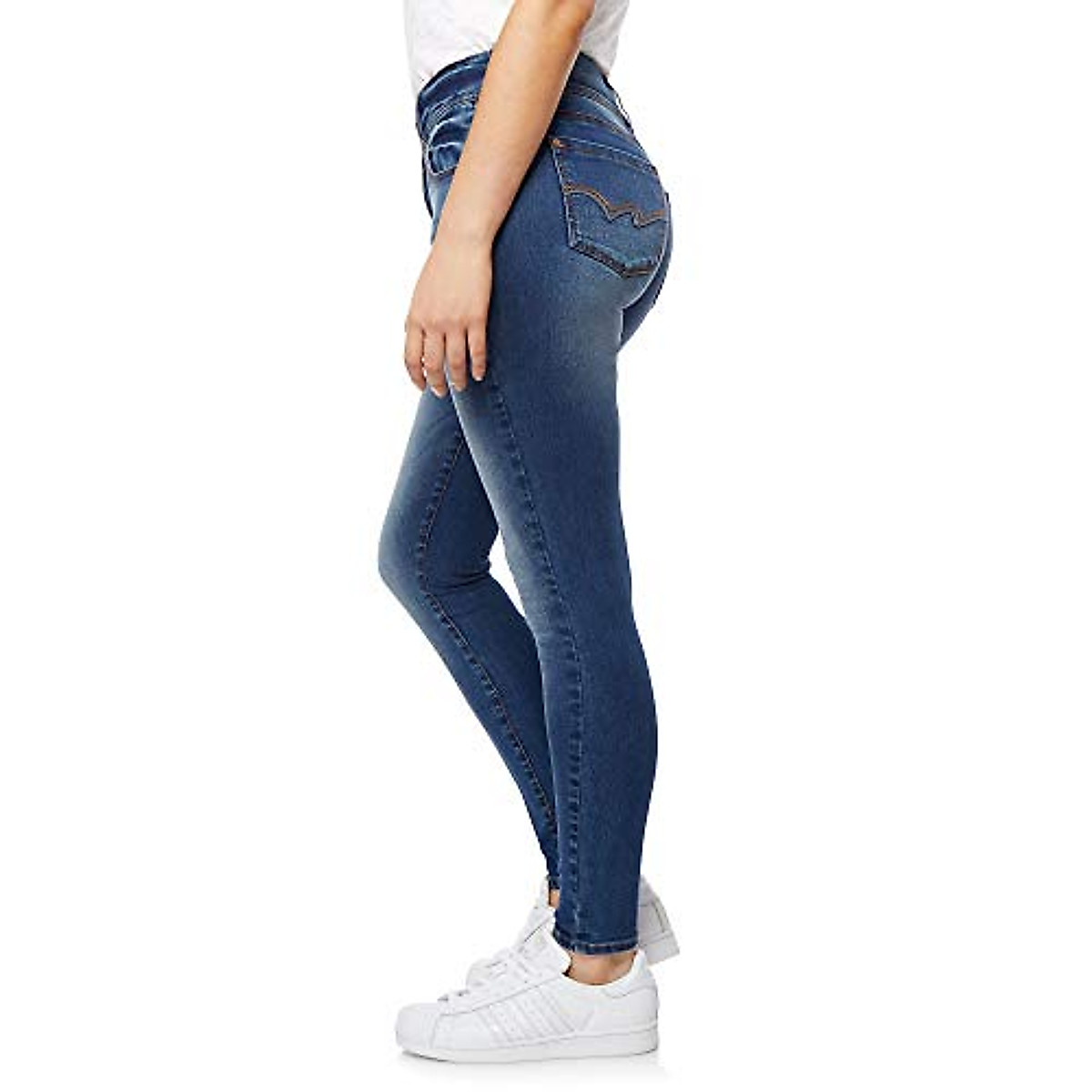 WallFlower Women's Size Flirty Curvy Skinny High Rise Insta Stretch Juniors Jeans (Standard, Pia, 16 Plus