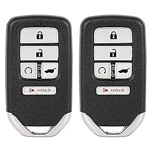 OCPTY 2 PCS Uncut Keyless Entry Remote Control Key Fob for 2016-2020 for Honda for Civic for Honda for CR-V for Honda for Pilot KR5V2X V44 433.92 7812D-V2X A2C98317400 5 Buttons