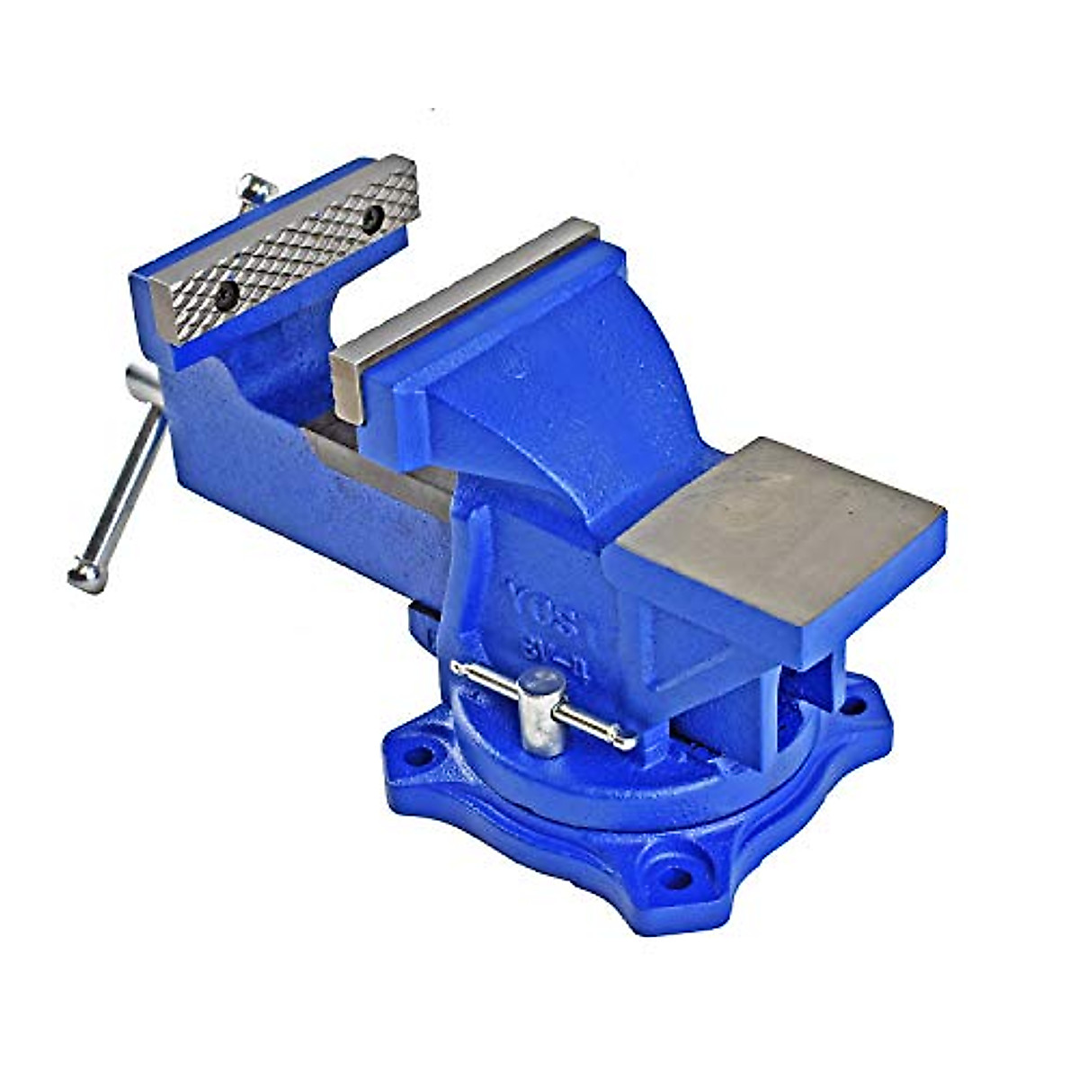 Yost Vises Tool 4-Inch Workshop Duty Bench Vise, Model BV-4, with 120-Degree Swivel Base, Blue