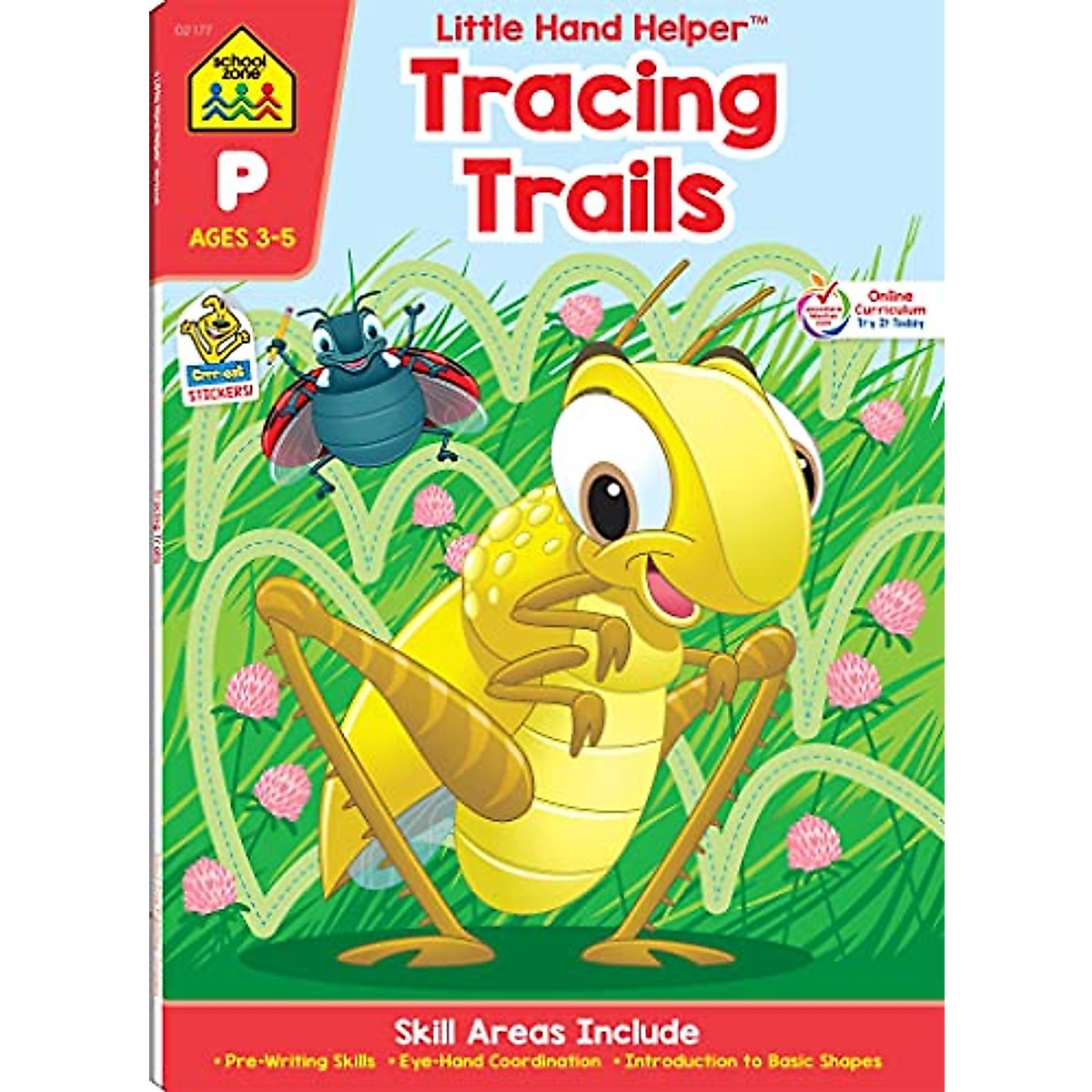 School Zone - Tracing Trails Workbook - 32 Pages, Ages 3 to 5, Preschool, Pre-Writing, Intro to Shapes, Alphabet, Numbers, and More (School Zone Little Hand Helper™ Book Series)
