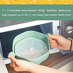 Microwave Popcorn Bowl, High Temperature Resistant Large Bowl, Silicone Microwave Hot Air Popcorn Popper Bowl With Lid, Easy to Operate Food Bowl for Household Kitchen Movie Night Parties