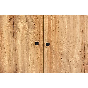Baxton Studio Shoe Cabinet with Oak and Black ATSC1613-Wotan Oak-Shoe Cabinet