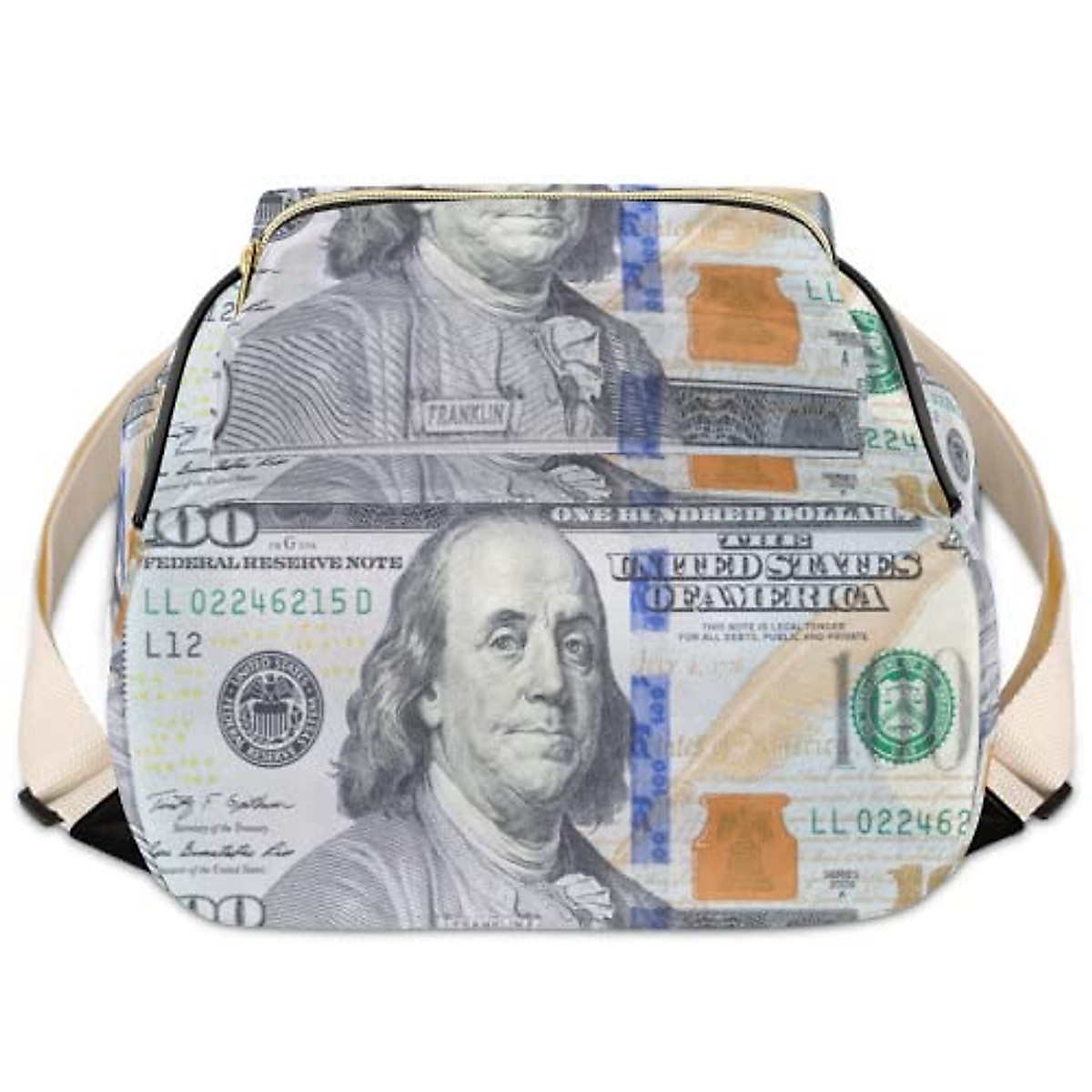 Backpack Purse for Women Money 100 Dollar Bill PU Leather Mini Backpack Small Fashion Casual Shoulder Bag Lightweight Waterproof Daypacks for Ladies Kids Teen Girl Travel Hiking