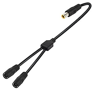 GINTOOYUN DC7909 Y Splitter Adapter Cable 14AWG DC 8mm 1 Male to 2 Female Power Cord for Portable Power Station, Solar Panel, Solar Power Bank,etc(60CM 2FT) Black