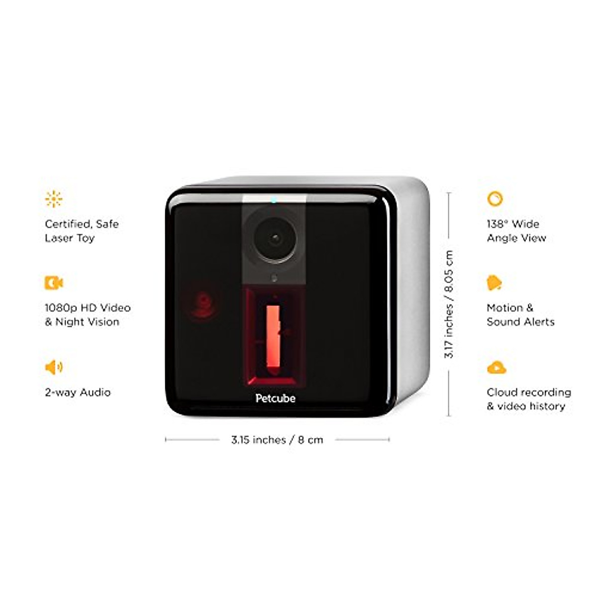 Petcube [2017 Item] Play Smart Pet Camera with Interactive Laser Toy. Remote Dog/Cat Monitoring with HD 1080p Video, Two-Way Audio, Night Vision, Sound/Motion Alerts. App-Enabled Pet and Home Safety