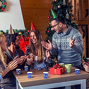 500 Pcs Tasting Paper Cups 2oz Disposable Mouthwash Cup Mini Beverage Drinking Cup Small Snack Cup for Kid Adult Home Bathroom Kitchen Picnic Travel Events Party Supplies Favors (Snowflake)