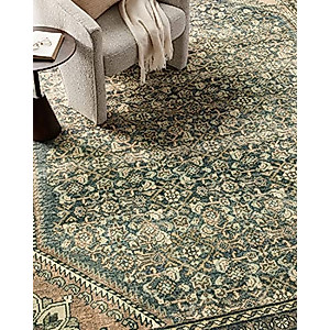 Magnolia Home by Joanna Gaines x Loloi Banks Collection BAN-02 Machine Washable Denim / Clay 2'-6" x 7'-6" Runner Rug