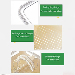 Rzmyencg Fruit Storage Containers for Fridge with Lids and Handle,Refrigerator Organizer Bins,with 4 Removable Colanders,Food Divided Serving Tray with Lid,BPA-Free Vegetable Fresh Produce Saver