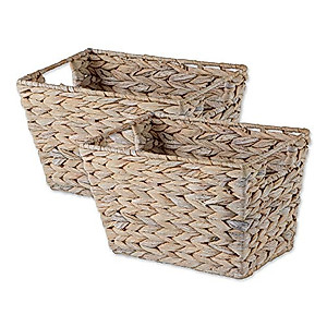 DII Hyacinth Collection Storage Baskets, White Wash, Medium Set, 2 Piece