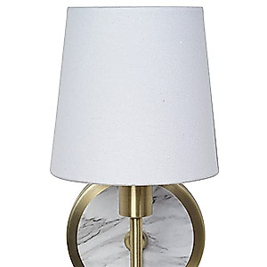 Catalina Lighting 20934-000 Mid-Century Modern Aubrey 1-Light Faux Marble Wall Sconce, 5", Antique Brass