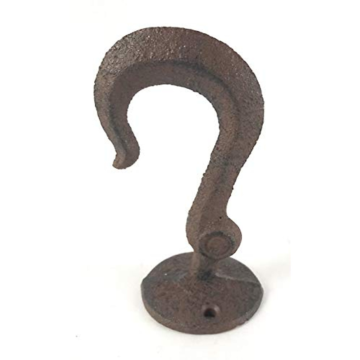Industrial Metal Wall Hook with Base, Old Rustic Brown Color Finish, Use Indoor or Outdoor - Length 2 5/16 Inches by Width 2 Inches -Hang Towels, Coats, Jackets, Scarves, Jewelry, Umbrella, Notes, Ect
