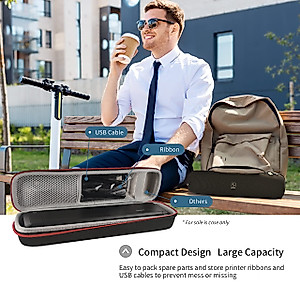 HPRT Hard EVA Storage Case MT800 MT800Q Mobile A4 Thermal Printer, Portable Printer Carry Case, Black Compact and Lightweight, Waterproof and Shock Proof