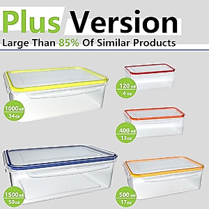 10 PCS Food Storage Containers with Lids Airtight, BPA Free Plastic Meal Prep Containers Reusable, Microwave & Freezer & Dishwasher Safe Clear Leakproof Fruit Vegetables Containers for Kitchen