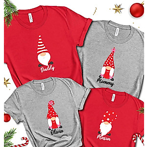 Personalized Christmas Family Gnomes T-Shirt For Family, Customized Merry Christmas Shirt, Custom Gnomes Tee, Funny Graphics Tee For Christmas, New Year Party T-Shirts, Customized Christmas Gnome Tee